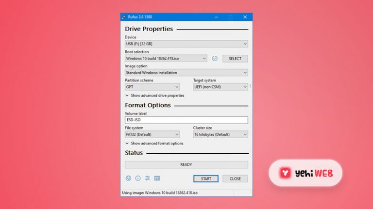 Use “Rufus” To Create Bootable Window 10 USB Legacy Biosl, UEFI
